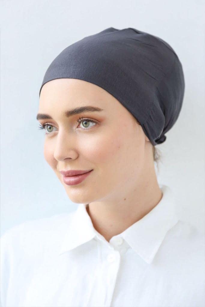 ESERRA Women Under Scarf Hat Hijab Cap Islamic Hijab Undercap Hijab Bonnet Cap Muslim Inner Beanies Hat Underscarf Turban (Black White Brown Gray)