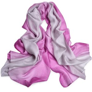 snug star cotton silk scarf elegant soft wraps color shade scarves for women (gradient - rose purple)