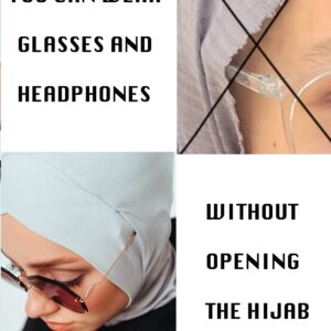 VeilWear Instant Hijab for Headphones and Glasses, Sport Head Scarf, Ready to wear Muslim Accessories for Women (Black)