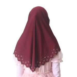 Modest Beauty Girls/Children Hijab Scarf Headscarf Wrap one Piece Muslim Amira with Czech Drill