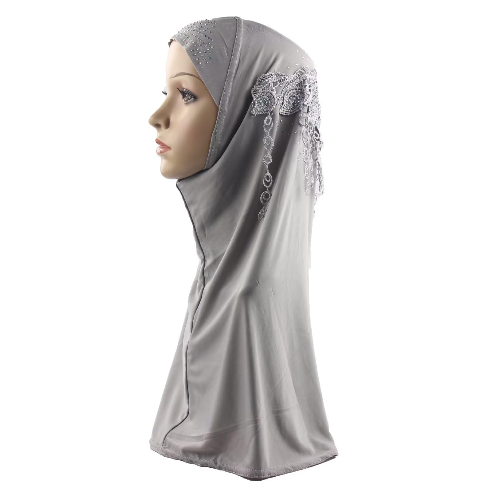 Modest Beauty Muslim Islamic Scarf Hijab for Women Girls Rhinestone Scarves Wrapped Soft Hijabs