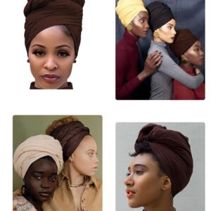 Harewom 3PCS Head Wraps for Black Women Turban Headwraps Stretchy African Hair Wraps Soft Jersey Head Scarf Tie Headbands Pack for Dread Locs Natural Hair