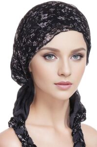 2 in 1 floral boho headwear hijab scarf for travel soft cotton hemp crepe crinkled head wrap turban for woman