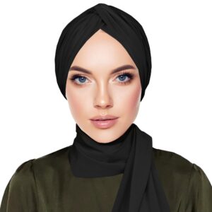 sufirit hats for women, turbans for women, chemo headwear caps, jeweled turbans, hijab for women, cancer headwear, hijab cap (twisted hijab - black)