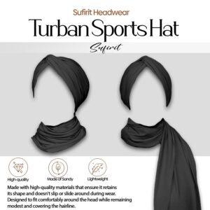 sufirit Hats for Women, Turbans for Women, Chemo Headwear Caps, Jeweled Turbans, Hijab for Women, Cancer Headwear, Hijab Cap (Twisted Hijab - Black)