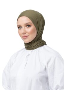 swanistanbul jersey hijab scarf for women - quality head scarf wrap for girls - fashion muslim women hijab scarves headwear for everyday use - 55cm x 170cm - khaki