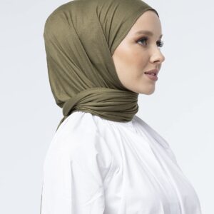 SWANISTANBUL Jersey Hijab Scarf for Women - Quality Head Scarf Wrap for Girls - Fashion Muslim Women Hijab Scarves Headwear for Everyday Use - 55cm x 170cm - Khaki