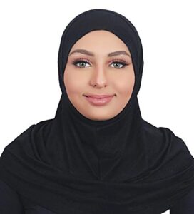 al amira hijab one piece cotton hijab 1 pcs muslim hijab amira 1 piece easy hijab (black)