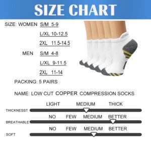 Aoliks White Ankle Compression Socks for Women & Men - Arch Support Low Cut Running Socks for Cycling Nurses