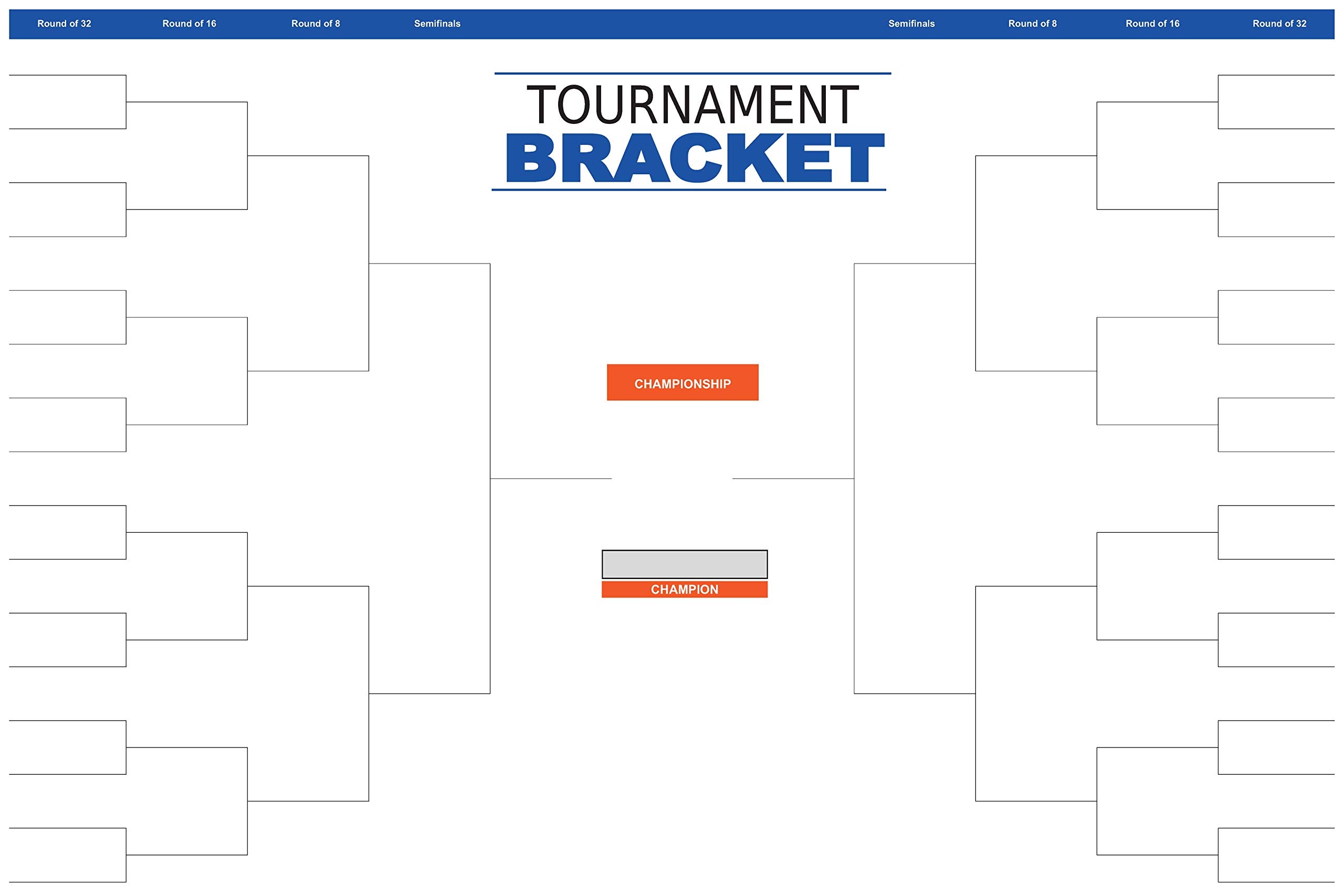 Copy King Reusable Dry Erase 32-Team Tournament Bracket Poster 24x36