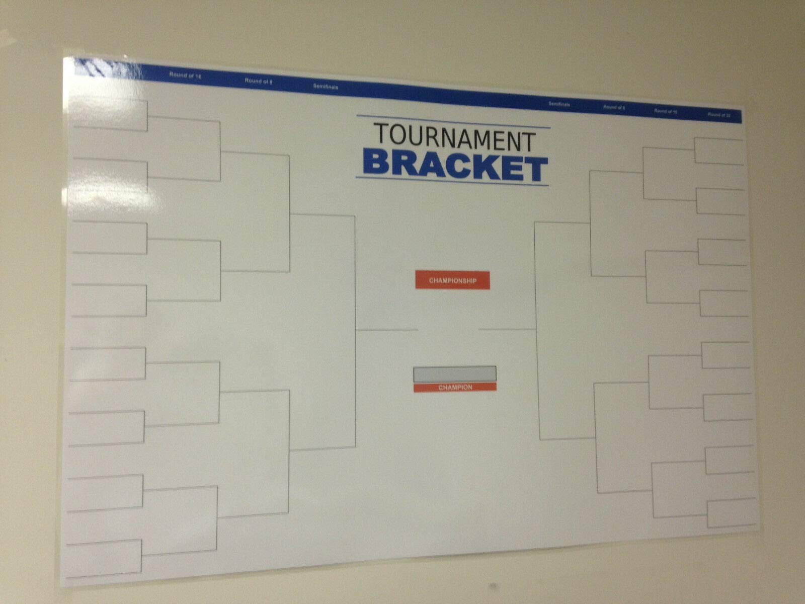 Copy King Reusable Dry Erase 32-Team Tournament Bracket Poster 24x36