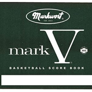 Markwort Mark V Basketball Scorebook 30 Games, Green (Pack of 1)