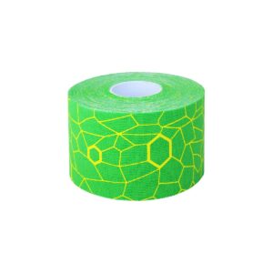 THERABAND Kinesiology Tape, Waterproof Physio Tape for Pain Relief, Muscle & Joint Support, Standard Roll with XactStretch Application Indicators, 2 Inch x 16.4 Foot Roll, Electric Green/Yellow