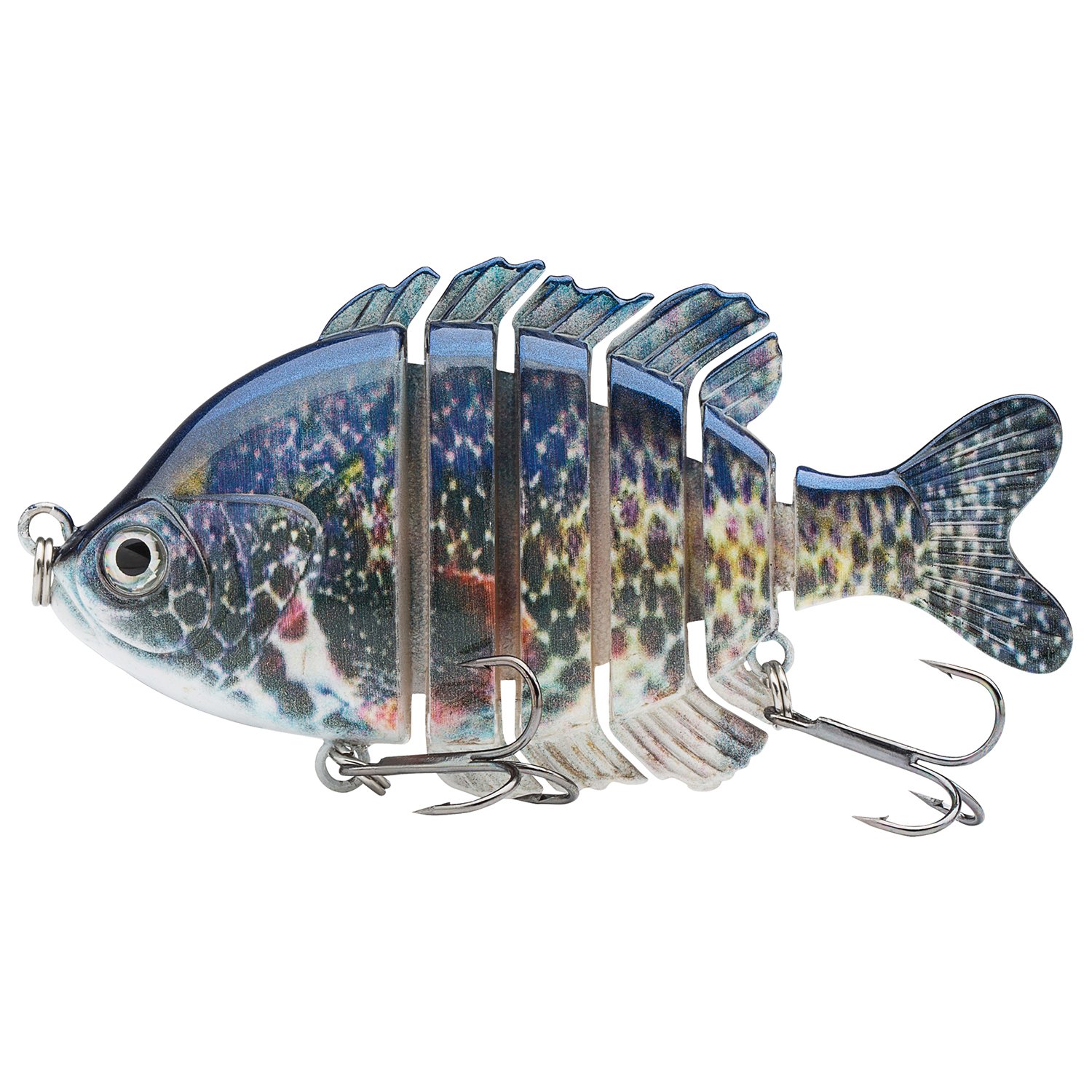 BASSDASH SwimPanfish Multi Jointed Panfish Bluegill Swimbaits Topwater Hard Bass Fishing Crank Lure 3.5in/0.85oz (Pack of 6 Colors)