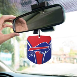 FANMATS 61563 NFL Buffalo Bills Hanging Car Air Freshener, 2 Pack, Black Ice Scent, Odor Eliminator, Shield Design with Team Logo