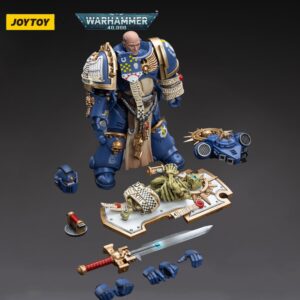 JOYTOY Warhammer 40,000 Action Figure 1/18 Ultramarines Primaris Captain with Relic Shield and Power Sword Collection Model Figures 4.88inch