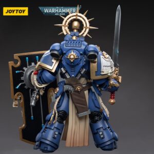 JOYTOY Warhammer 40,000 Action Figure 1/18 Ultramarines Primaris Captain with Relic Shield and Power Sword Collection Model Figures 4.88inch