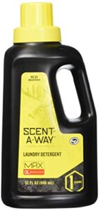 hunters specialties scent-a-way max odorless laundry detergent | scent eliminator unscented formula for hunting gear - 32 oz bottle