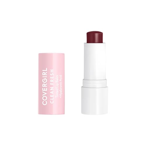 CoverGirl Clean Fresh Tinted Lip Balm, Vegan Formula, Hydrating, Natural Finish, Cruelty Free, Bliss You Berry, 1 Count