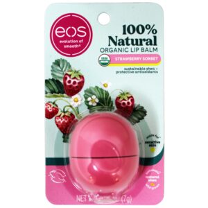 eos Smooth Lip Balm Sphere, Strawberry Sorbet 0.25 oz (Pack of 2)