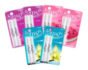 softlips protectant/sunscreen spf 20 assorted fun flavors lip balm,2 count (pack of 6)