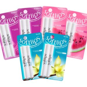 Softlips Protectant/Sunscreen SPF 20 Assorted Fun Flavors Lip Balm,2 Count (Pack of 6)