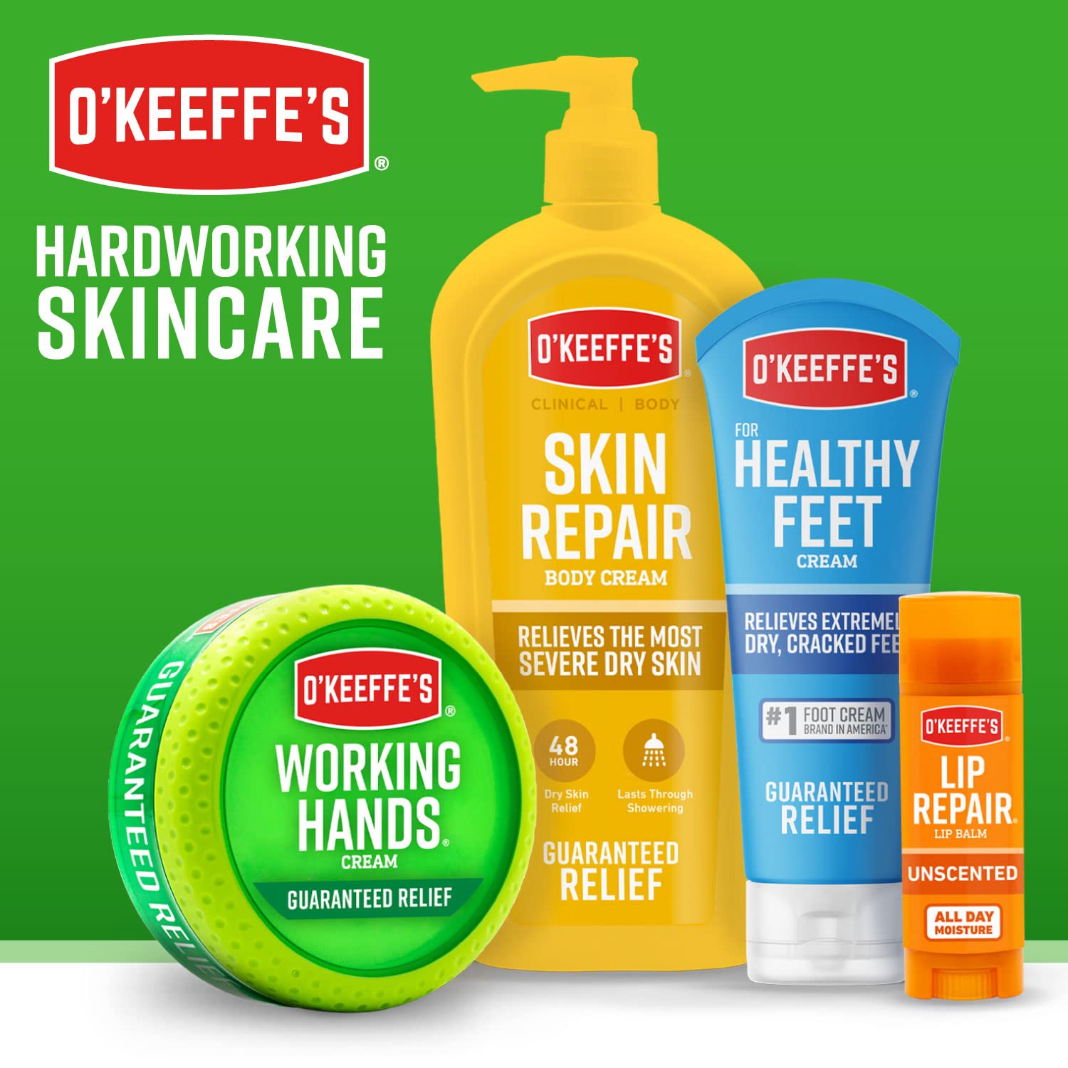 O'Keeffe's Lip Repair Lip Balm for Dry, Cracked Lips, Stick, (Pack of 3: 1 Cooling + 1 Unscented + 1 SPF)