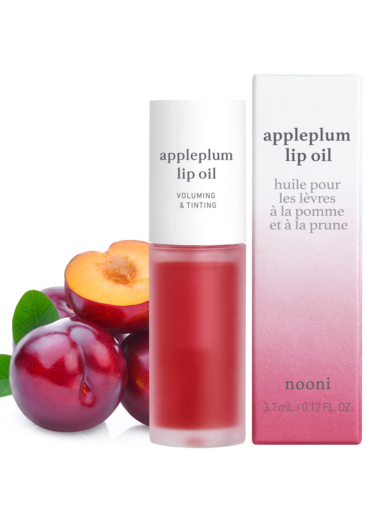 NOONI Korean Lip Oil - Appleplum | Lip Stain, Gift, Long-Lasting, Moisturizing, Plumping, Revitalizing for Dry Lips, Waterproof, No Peel Off, Korean Lip Tint, Red Tinted Lips, 0.12 Fl Oz