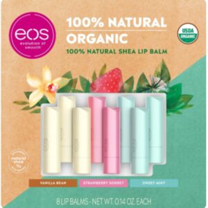 eos organic lip balm sticks, 8-pack