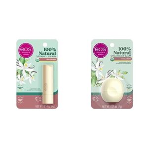 bundle of eos 100% natural & organic vanilla bean lip balm: stick + sphere: dermatologist recommended for sensitive skin, lip care products