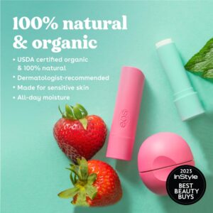 eos Twinning Lip Balm Bundle- Includes Strawberry Sorbet, Vanilla Bean, Coconut Milk & Sweet Mint Flavors, 2-Pack Sticks, 8 Lip Balms Total