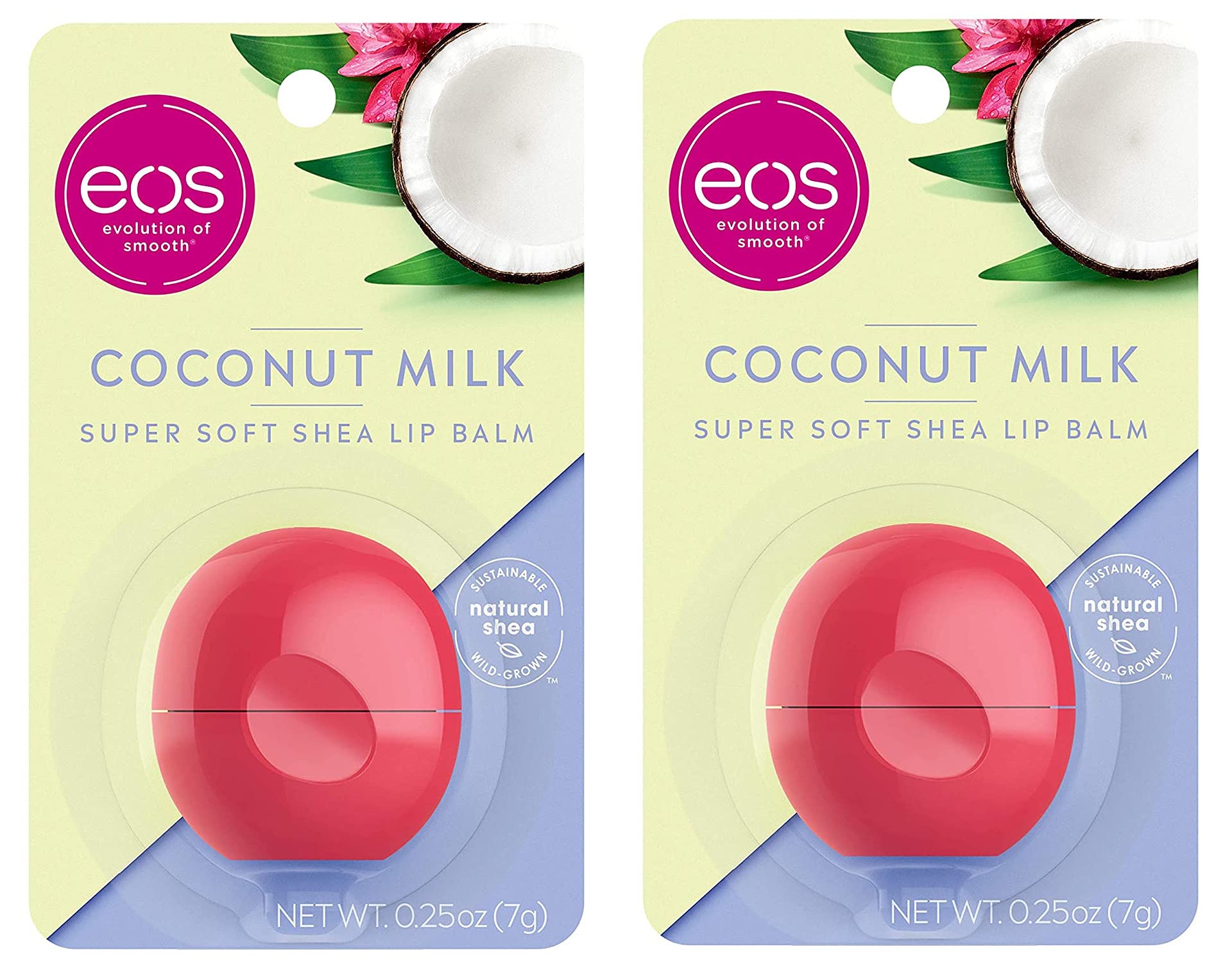 eos Visibly Soft Lip Balm Sphere, Coconut Milk 2pc.