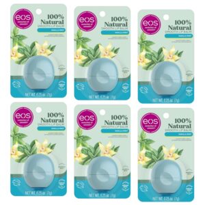 EOS Visibly Soft Lip Balm Sphere, Vanilla Mint 0.25 oz (Pack of 6)