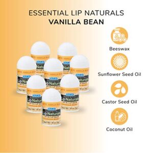 Lip Naturals® | Assorted Mini Lip Balm with Sunscreen (SPF-15) | Made in USA | 12-Count Pack with Bing Cherry, Tea Tree Mint, and Vanilla Bean Flavors (0.10oz/3g Each)