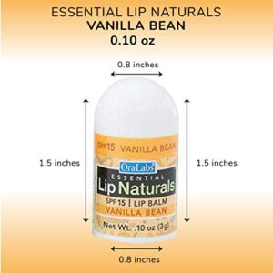 Lip Naturals® | Assorted Mini Lip Balm with Sunscreen (SPF-15) | Made in USA | 12-Count Pack with Bing Cherry, Tea Tree Mint, and Vanilla Bean Flavors (0.10oz/3g Each)