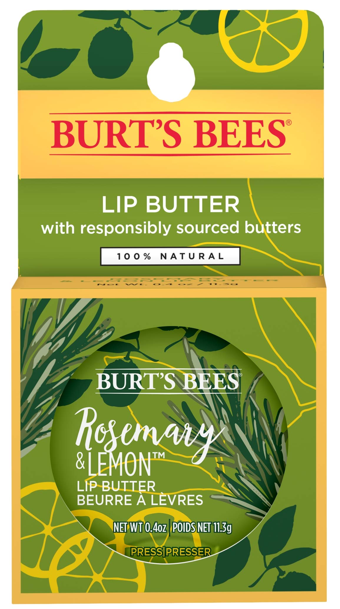 Burts Bees Rosemary and Lemon Lip Butter Unisex Lip Balm 0.4 oz