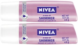 nivea lip care a kiss of shimmer lip care stick - pearly shimmer - 2 pk