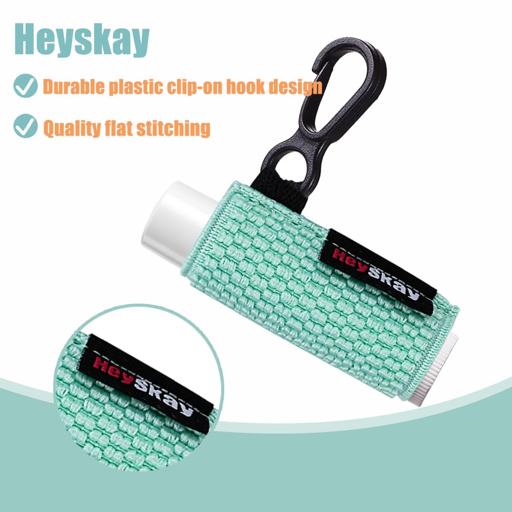 HEYSKAY 3PCS Lip Balm Holder Sleeves Keychain Lipstick Sleeves Lip Gloss Holder Keychain Chapstick Elastic Sleeves(Blackx3)