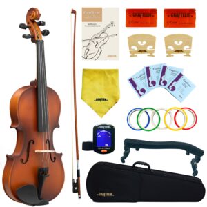 crafteem handcrafted premium violin outfit for kids beginner, student, and adults -perfect your sound and unlock your musical potential with confidence.