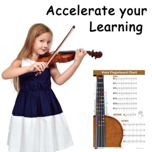 Viola Fingering Chart with Color-Coded Notes, Viola Scales Techniques Suitable for All Levels, Made in the USA