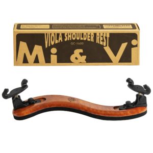 classic viola shoulder rest for 15”-17” viola (full size) with adjustable height | collapsible | real maple wood | excellent support grip - by mivi music