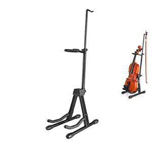 eastar est-006 violin stand viola stand with bows hook holder portable adjustable