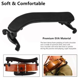 SUEWIO Violin Shoulder Rest for 1/2 Size, Adjustable Violin Shoulder Rest for Kids Beginners with Comfortable Foam Pad & Height Adjustable Feet