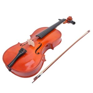 Viola, Spruce Solid Wood Viola with Bow Case Rosin Color Stringed Instrument VA35 16 Inch