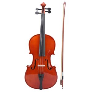 Viola, Spruce Solid Wood Viola with Bow Case Rosin Color Stringed Instrument VA35 16 Inch