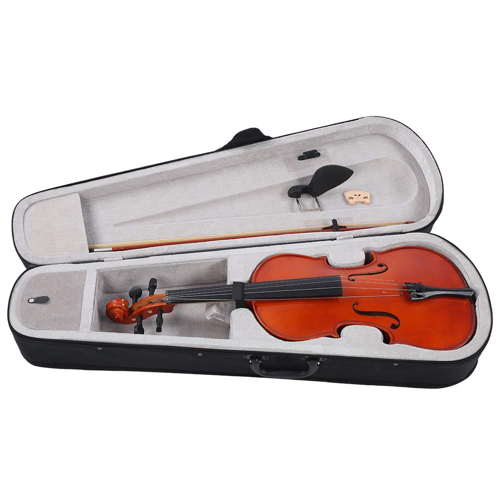 Viola, Spruce Solid Wood Viola with Bow Case Rosin Color Stringed Instrument VA35 16 Inch