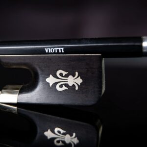 Viotti Carbon Fiber Viola Bow, Hand Crafted by Professional Bow Makers, Strong, Stiff & Well Balanced, Made with Mongolian Horse Hair, for Violist of All Skill Levels (Fleur de lis)