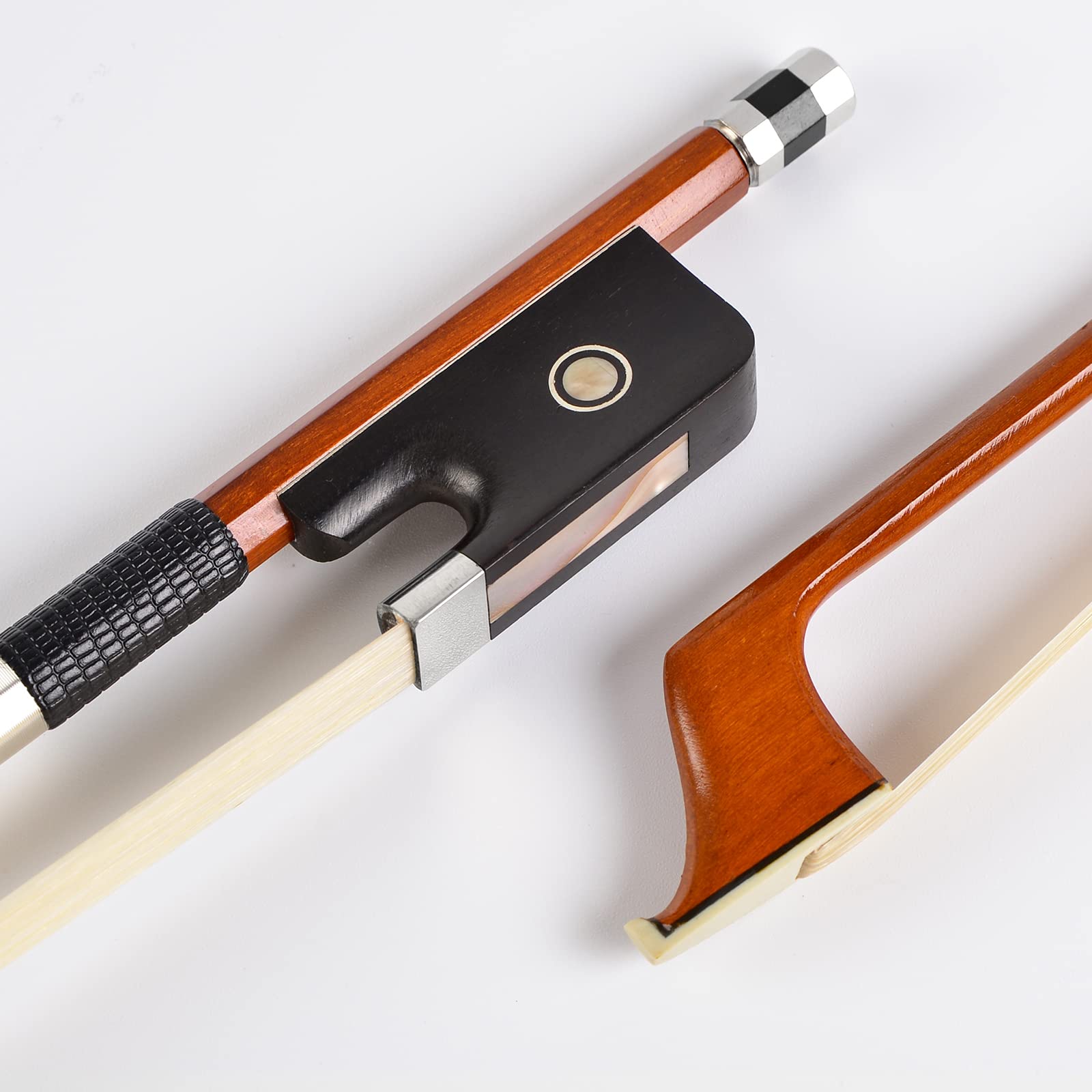 WinsterBow Brazilwood Ebony Violin Viola Cello Bow Full Size Ebony Frog with Natural Horsehair (Viola bow 3/4)