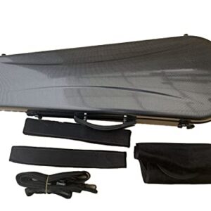 15/16 Inch Viola Case Hard Carbon Fiber Viola Box Strong Light Viola Bag (Black)