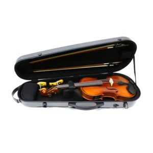 15/16 Inch Viola Case Hard Carbon Fiber Viola Box Strong Light Viola Bag (Black)